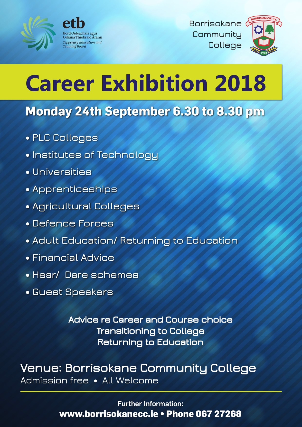 Career Exhibition September 24th – All Welcome. – Borrisokane Community ...