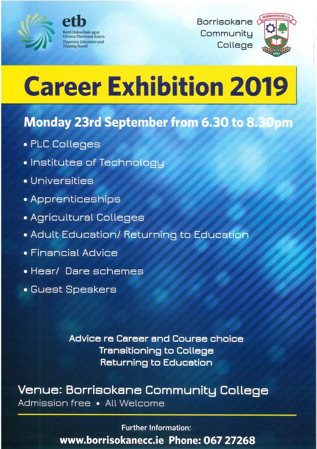Career Exhibition at Borrisokane Community College on Monday September ...